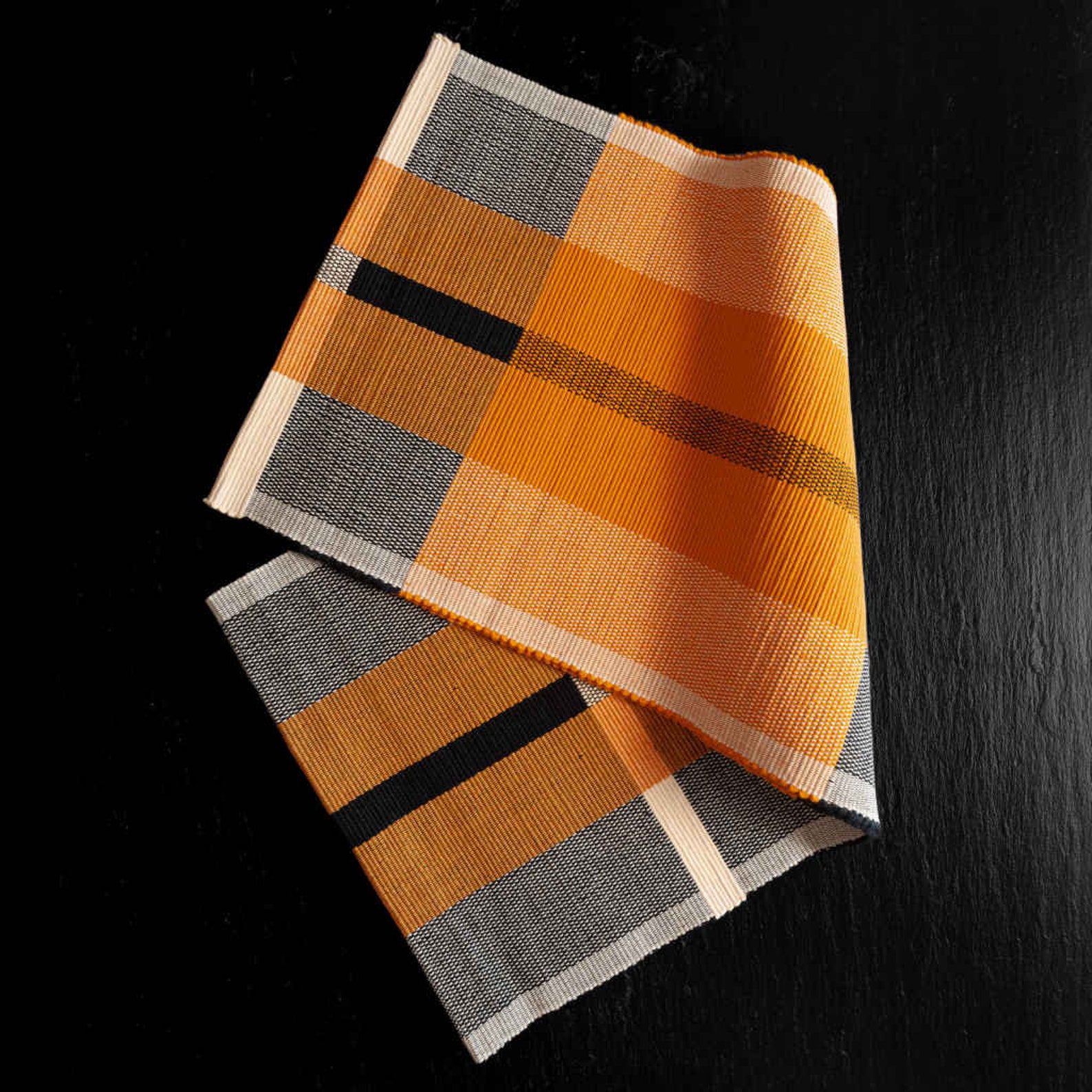 Handwoven Table Runner 100% Natural, Hand-dyed Cotton Miami Marmalade ...