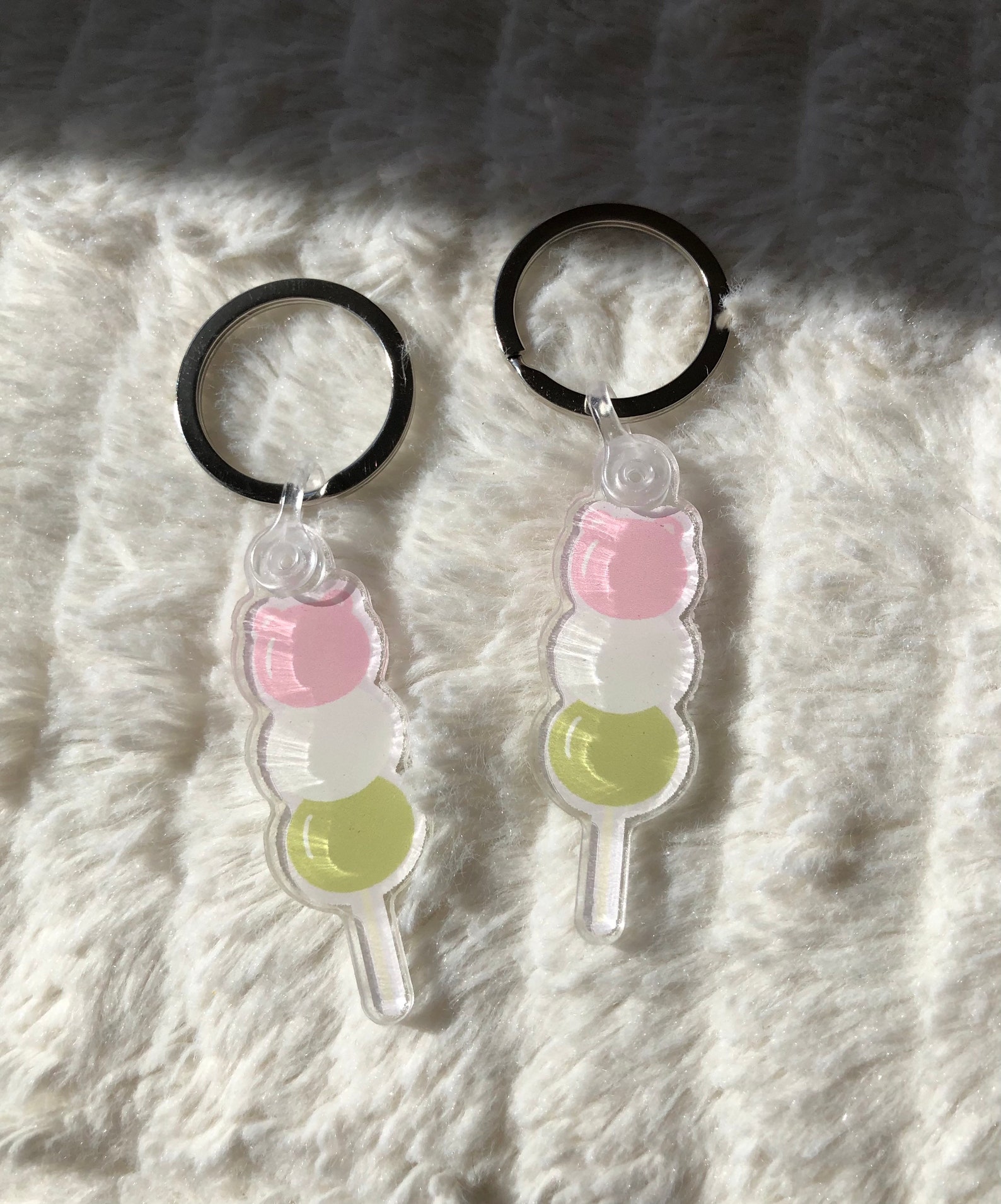 Cute Bear Dango Keychain L Mochi L Japanese Food L Kawaii L Accessory I ...