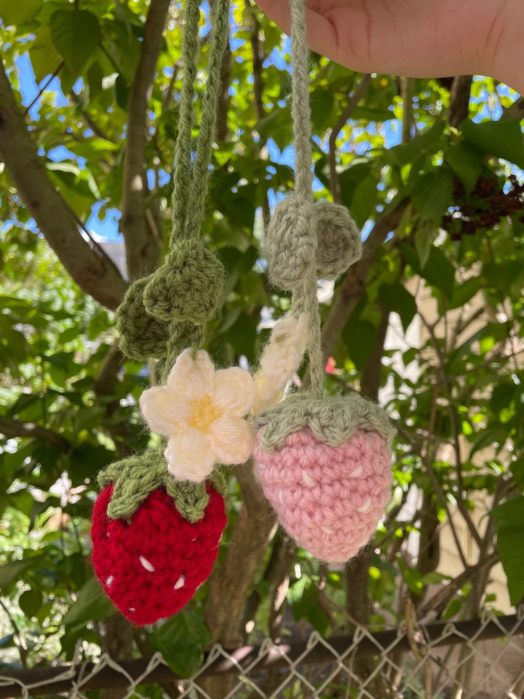 Crochet Strawberry Keychain, Bag Charm, Cute Accessory - Etsy