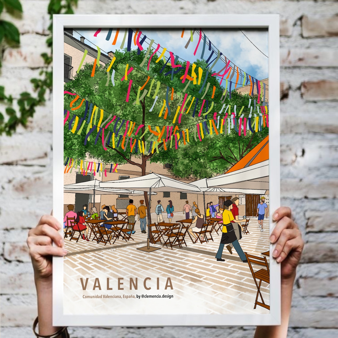 Valencia Place Drawing Print, Valencia Travel Poster, Valencia ...
