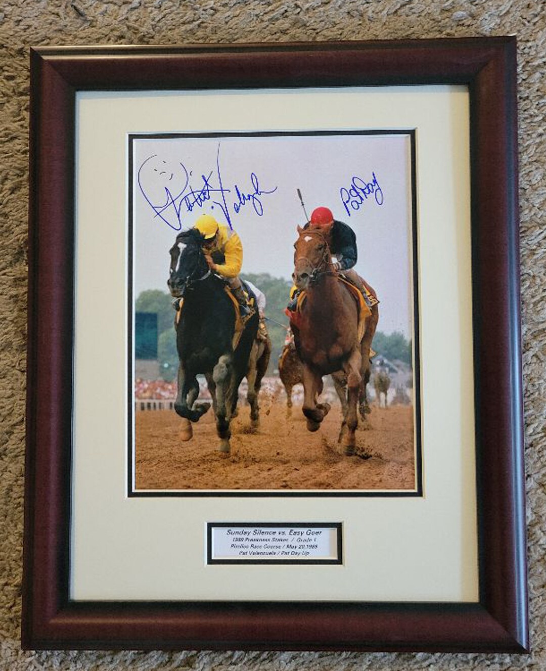 Sunday Silence / Easy Goer Preakness Photo #1 8x10 Double Signed and ...