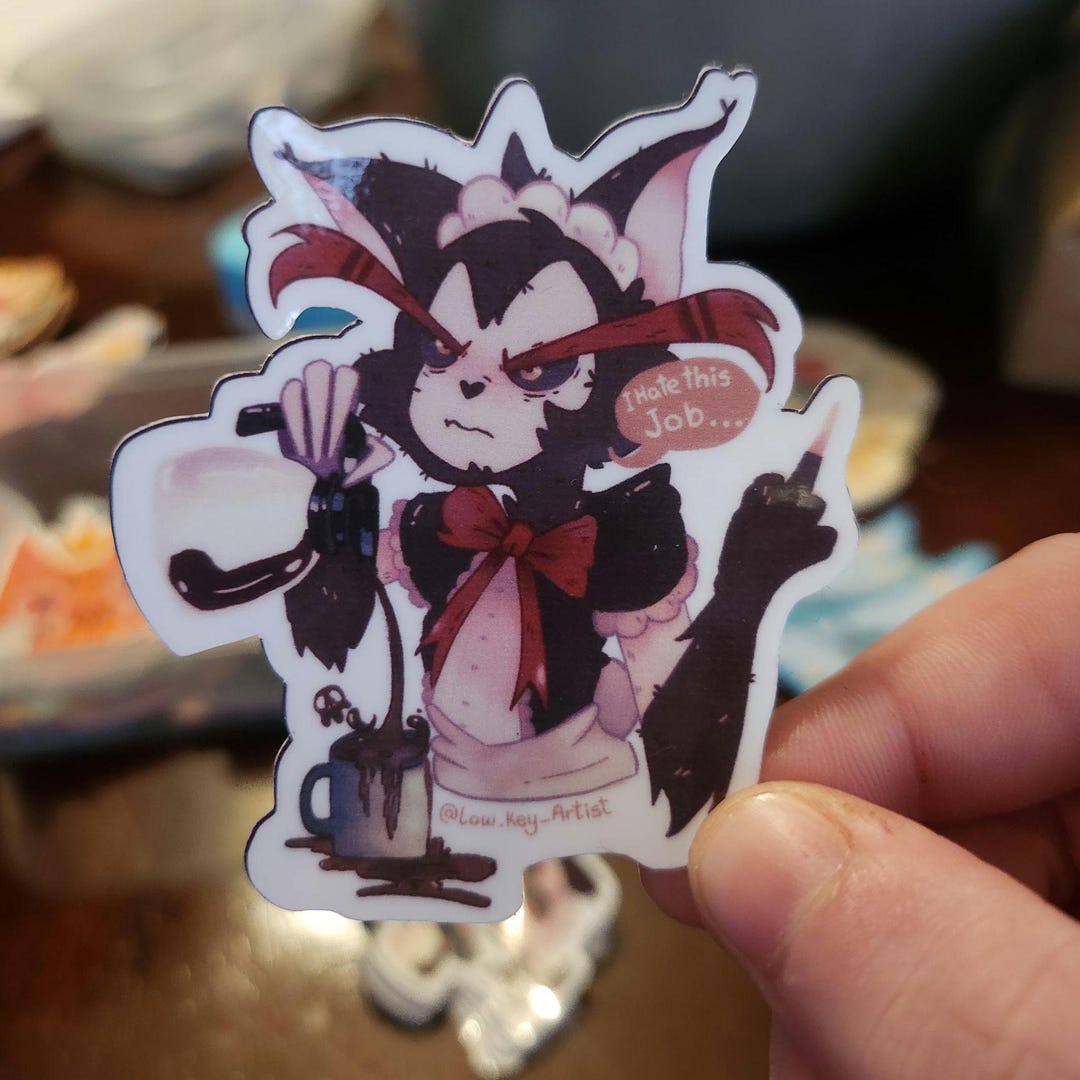 Husk in a Maid Outfit From Hazbin Hotel/ Fanart Vinyl Waterproof ...