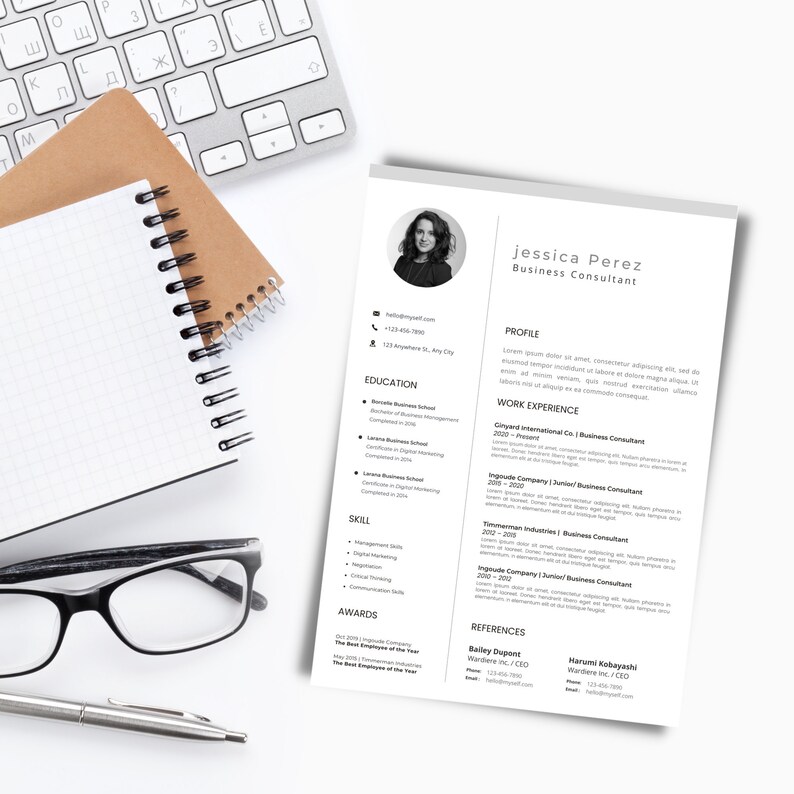CV Template Professional Professional Resume Template - Etsy