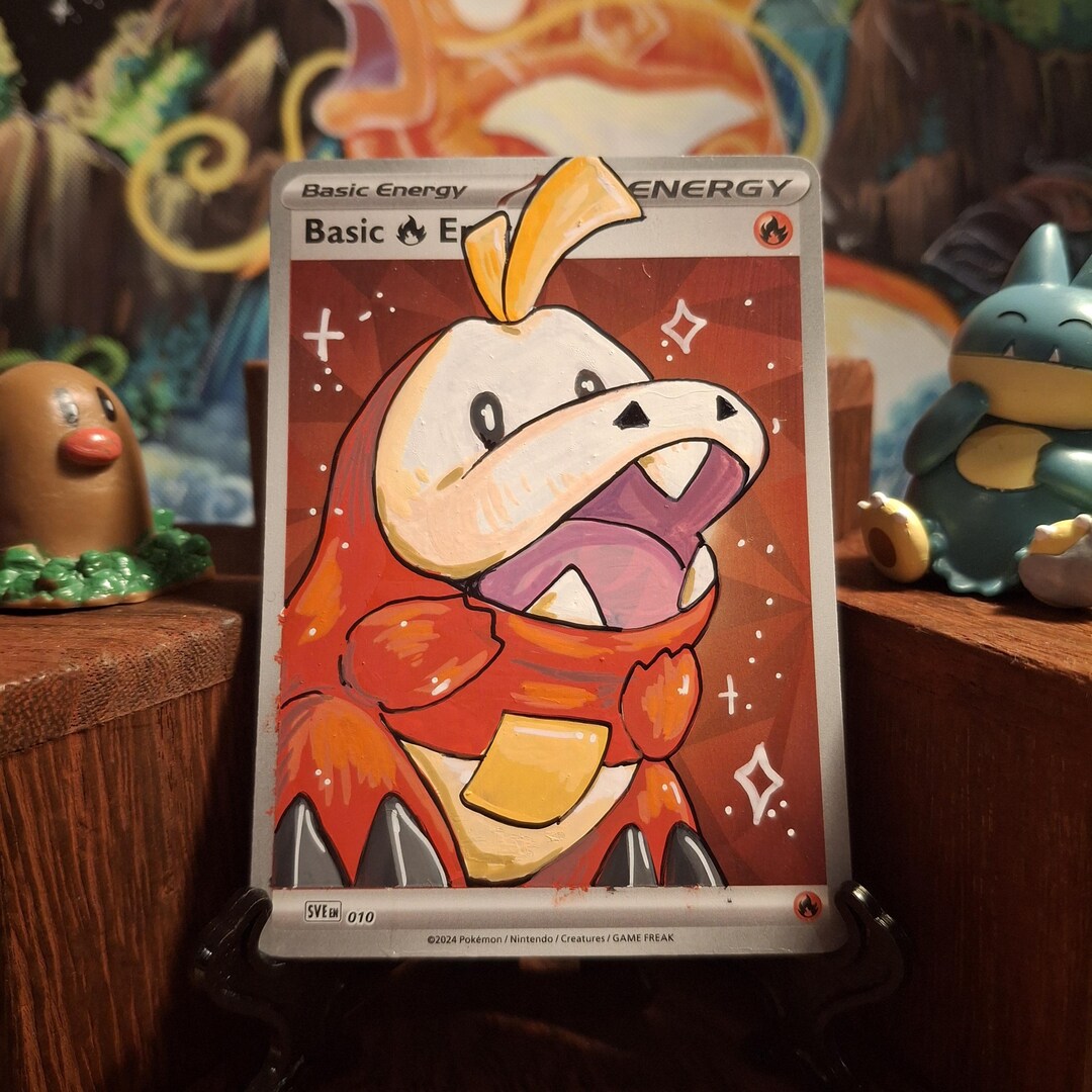 Fuecoco | Custom Energy Cards | Painted Pokemon Cards - Etsy