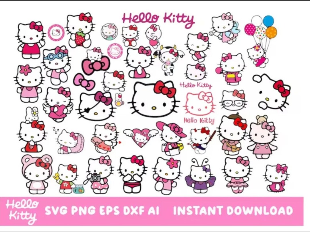 Kawaii Kitty SVG, Kawaii Kitty SVG Bundle, süße Katze, Kitty SVG ...