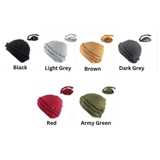 Satin Lined Black Halo Turban Durag Turban Hat for Men New Dome Wave ...