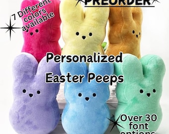 Personalized Plush Bunny, Inspired Peep Bunny, Personalized Peep ...