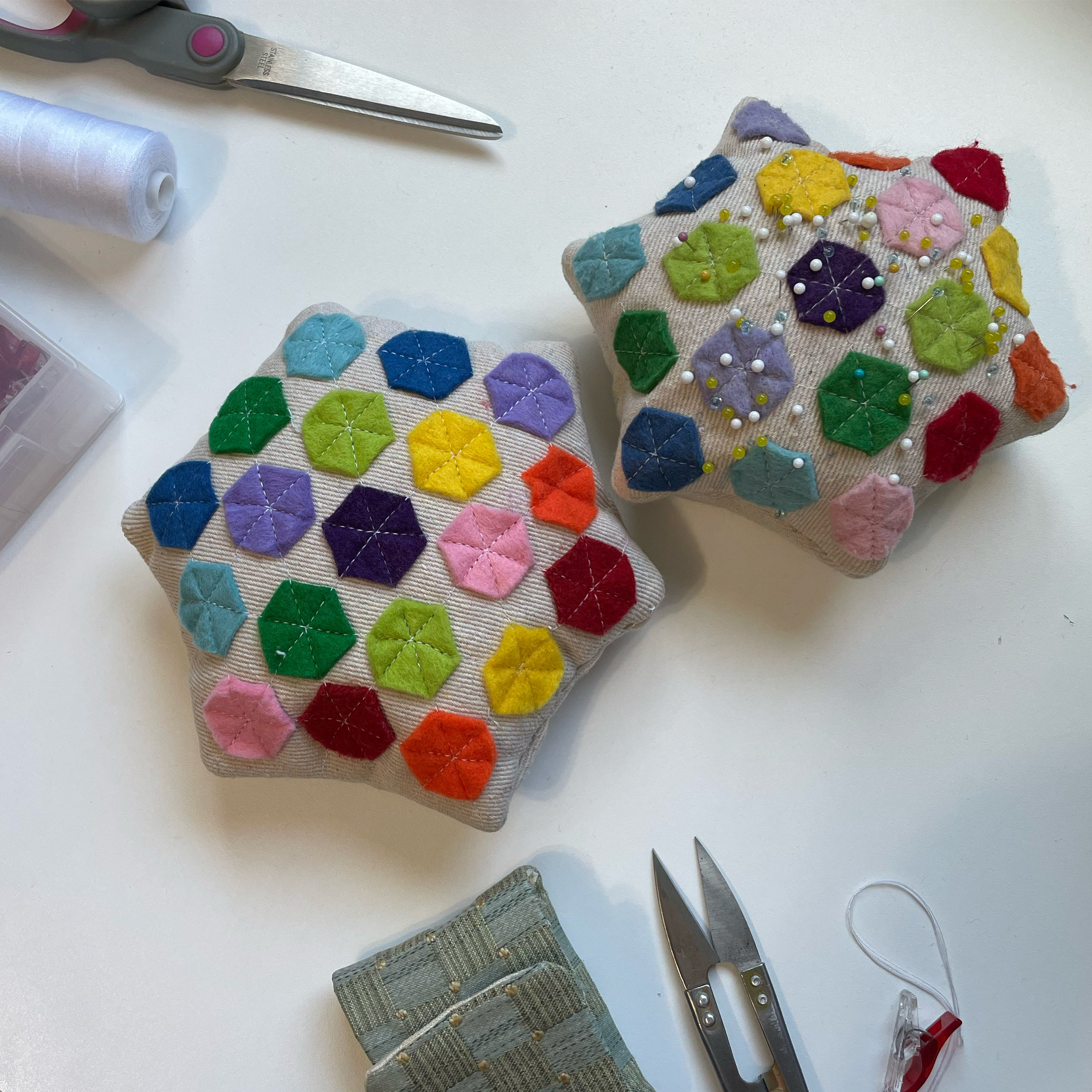 Hexagon Pin Cushion- PDF Sewing Pattern- Novice Sewing Project- Digital ...