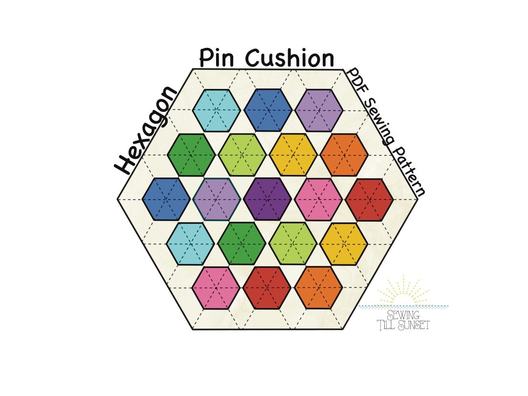 Hexagon Pin Cushion PDF Sewing Pattern Novice Sewing Project Digital ...