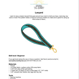 Lanyard- PDF Sewing Pattern- Beginner Sewing Project- Digital Download ...