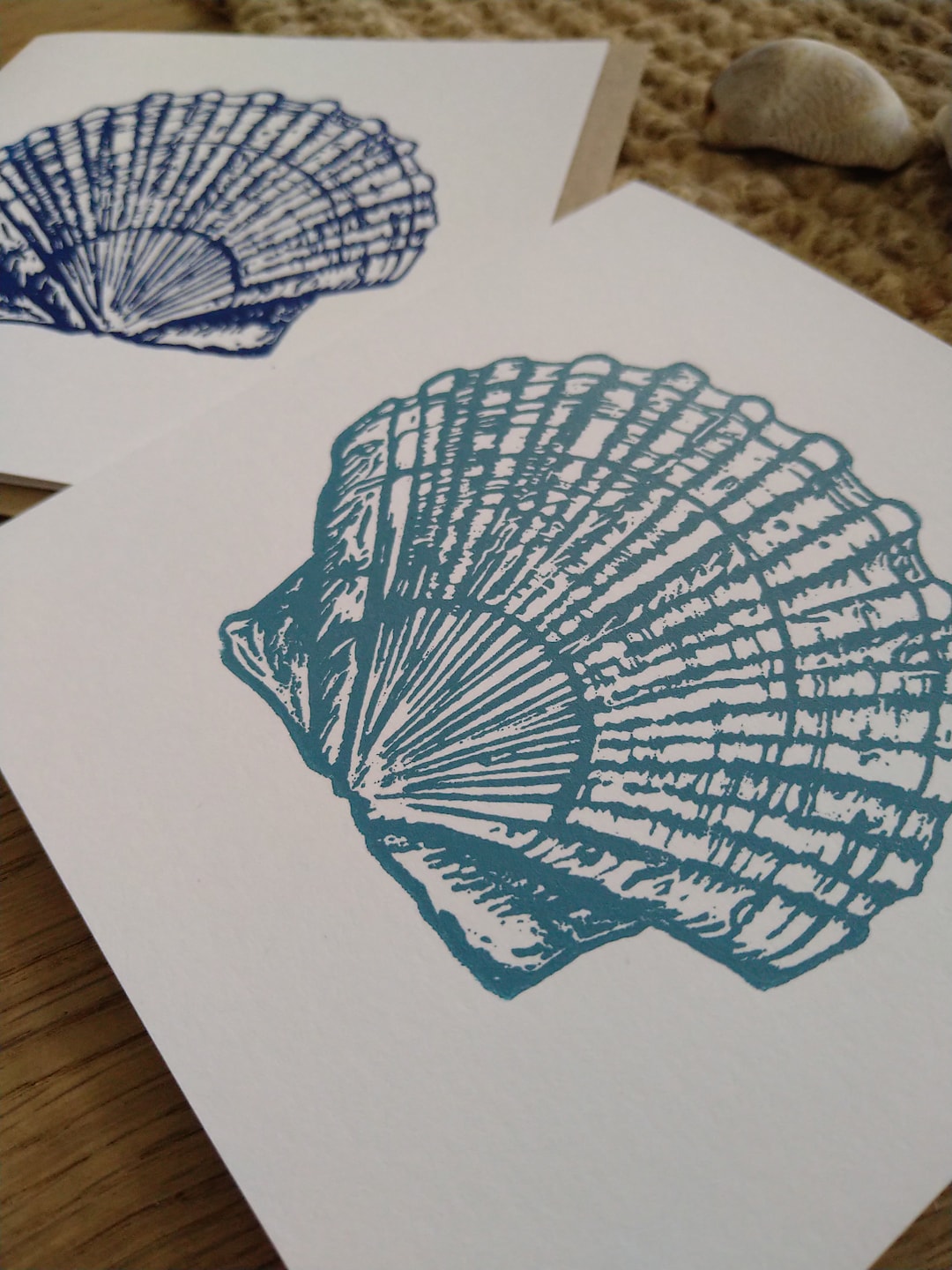 Seashell Scallop Card Handmade Birthday Card Coastal Gift Notecards ...