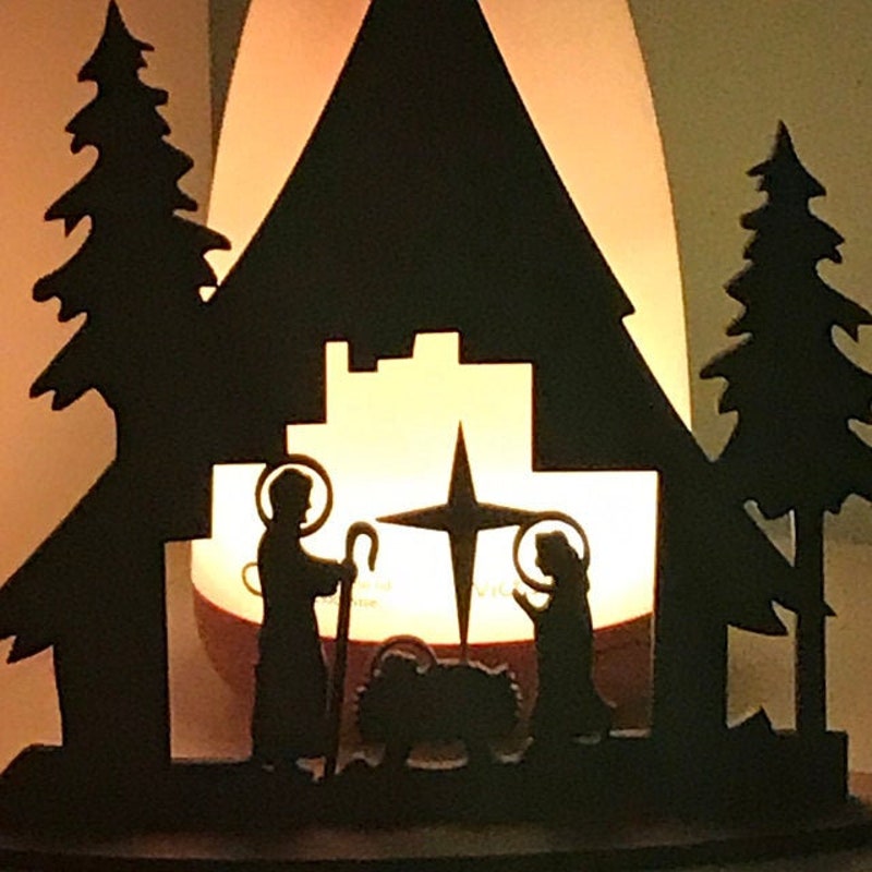 Illuminated Wooden Nativity Scenes - Etsy UK