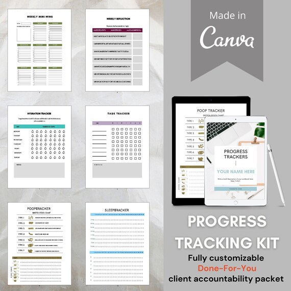 Health Coaching Progress Tracking Packet | Etsy