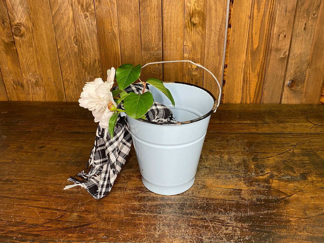 Vintage Bucket, Small Bucket,enamel Bucket,small Enamel Bucket, Antique ...