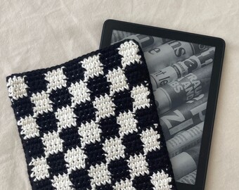 Black and White Flower Crochet Kindle/ereader Cover - Etsy