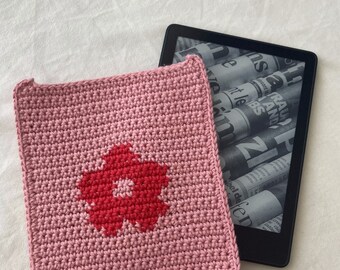Black and White Flower Crochet Kindle/ereader Cover - Etsy