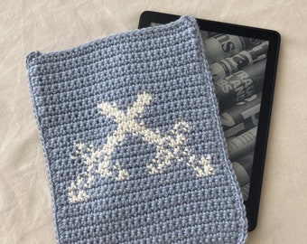 Blue Flower Crochet Kindle/ereader Cover - Etsy