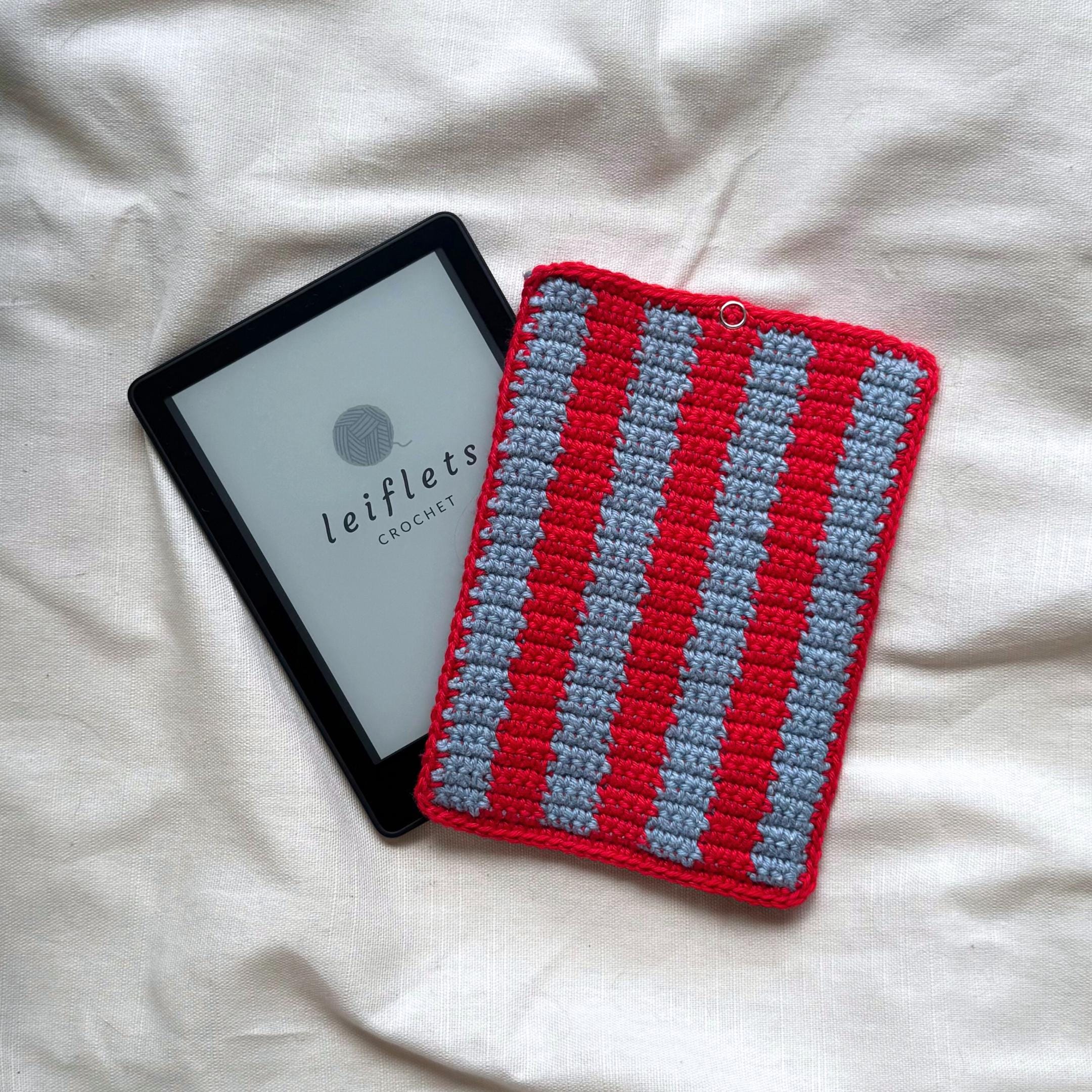 Red + Blue Striped Crochet Kindle/ereader/kobo Cover - Etsy