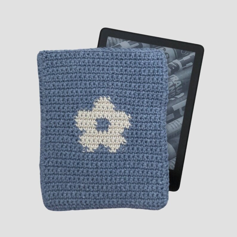 Blue Flower Crochet Kindle/ereader Cover - Etsy