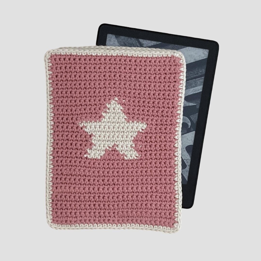 Pink Star Crochet Kindle/ereader Cover - Etsy