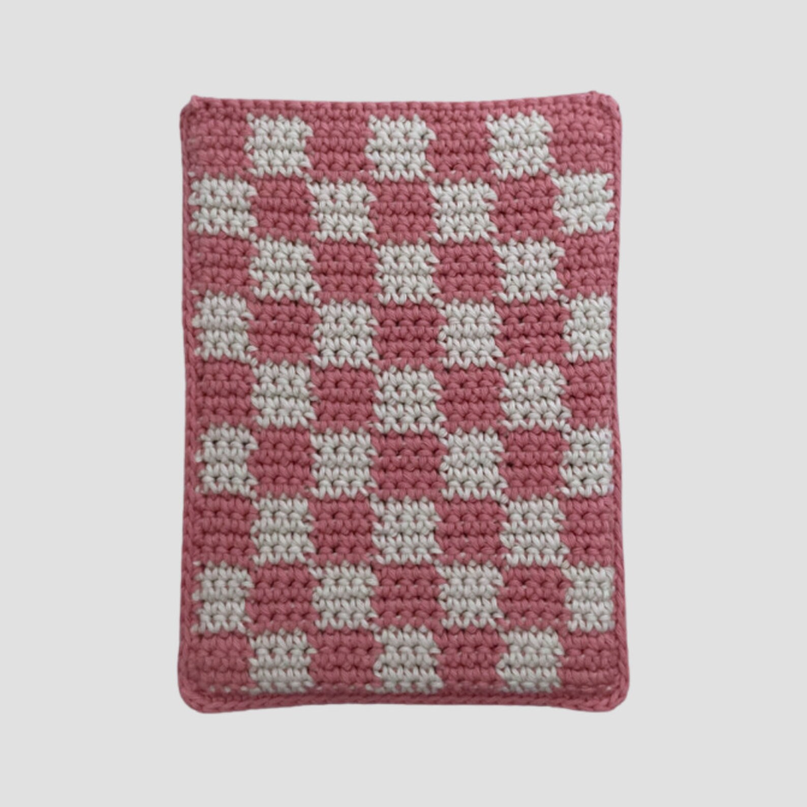 Pink Checkered Crochet Kindle/ereader Cover - Etsy