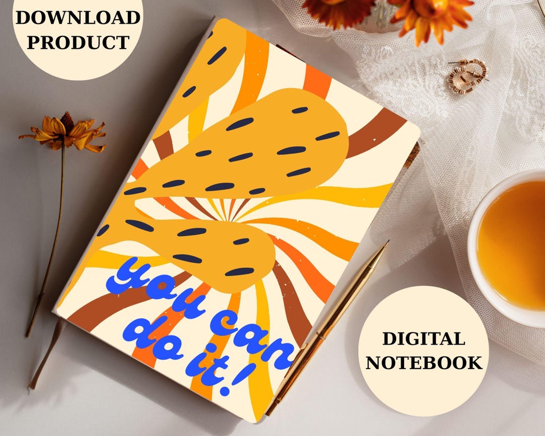 Motto-themed Digital Notebook, Printable Journal, Download PDF, Minimal ...