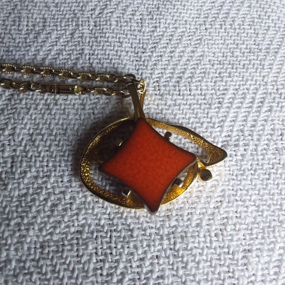 Vintage Elizabeth Reimer Arcansas pendant. Gold tone … - Gem
