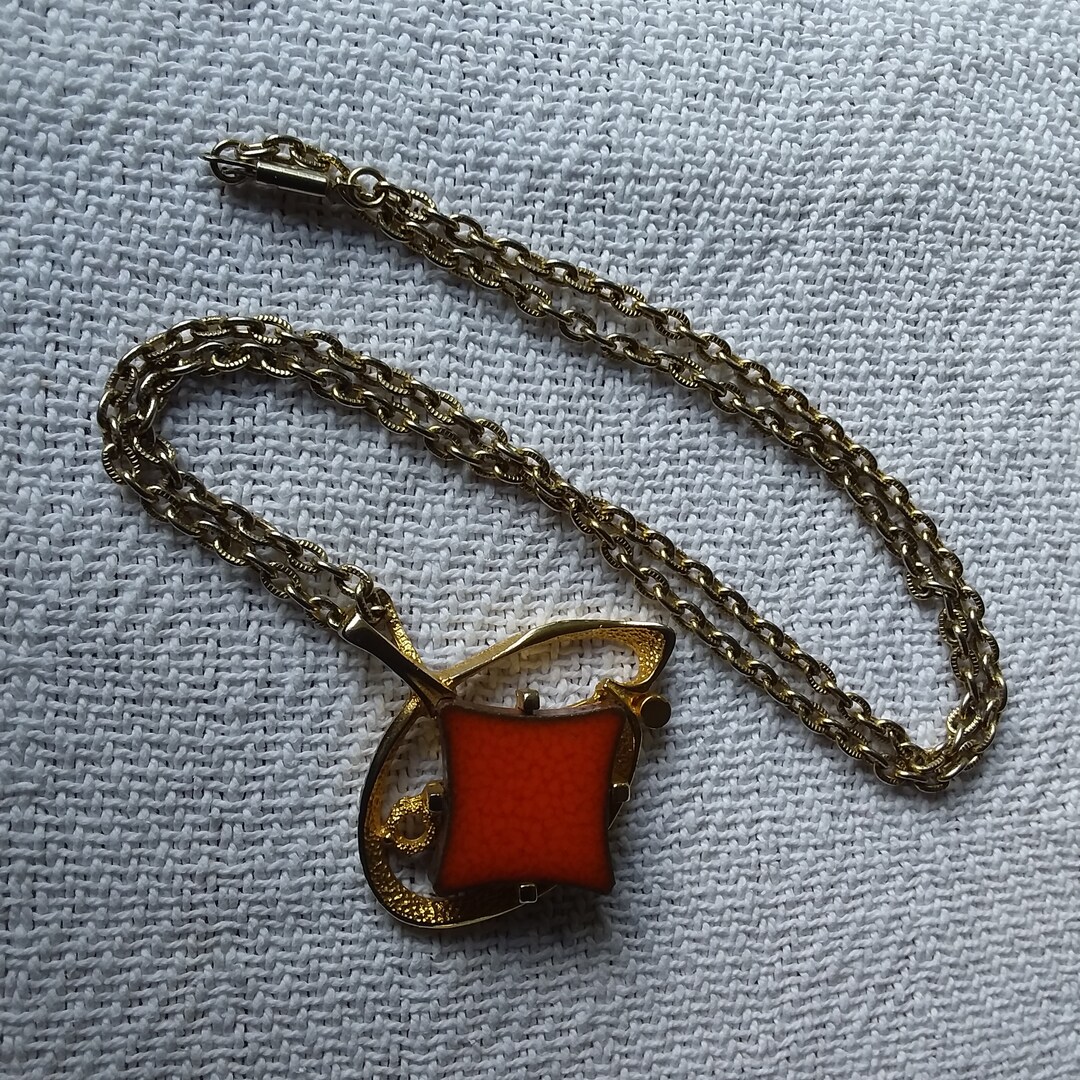 Vintage Elizabeth Reimer Arcansas Pendant. Gold Tone With Prong Set ...