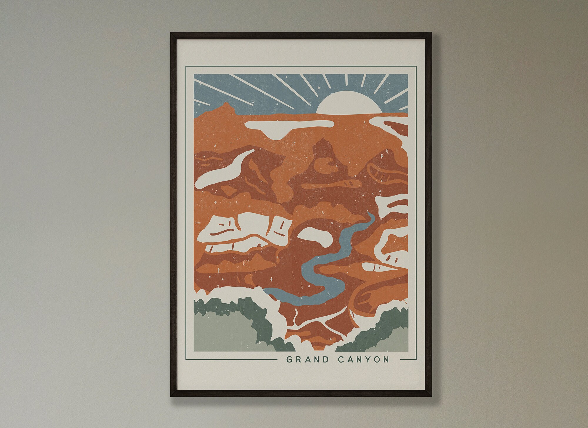 Grand Canyon Adventure Print Printable Mid Century Modern | Etsy