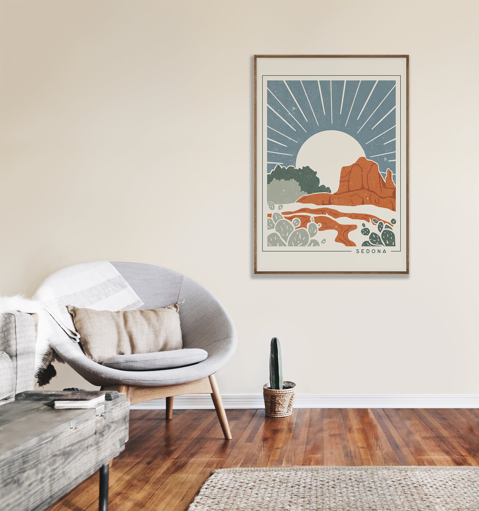 Sedona Arizona Adventure Print Printable Mid Century Modern | Etsy