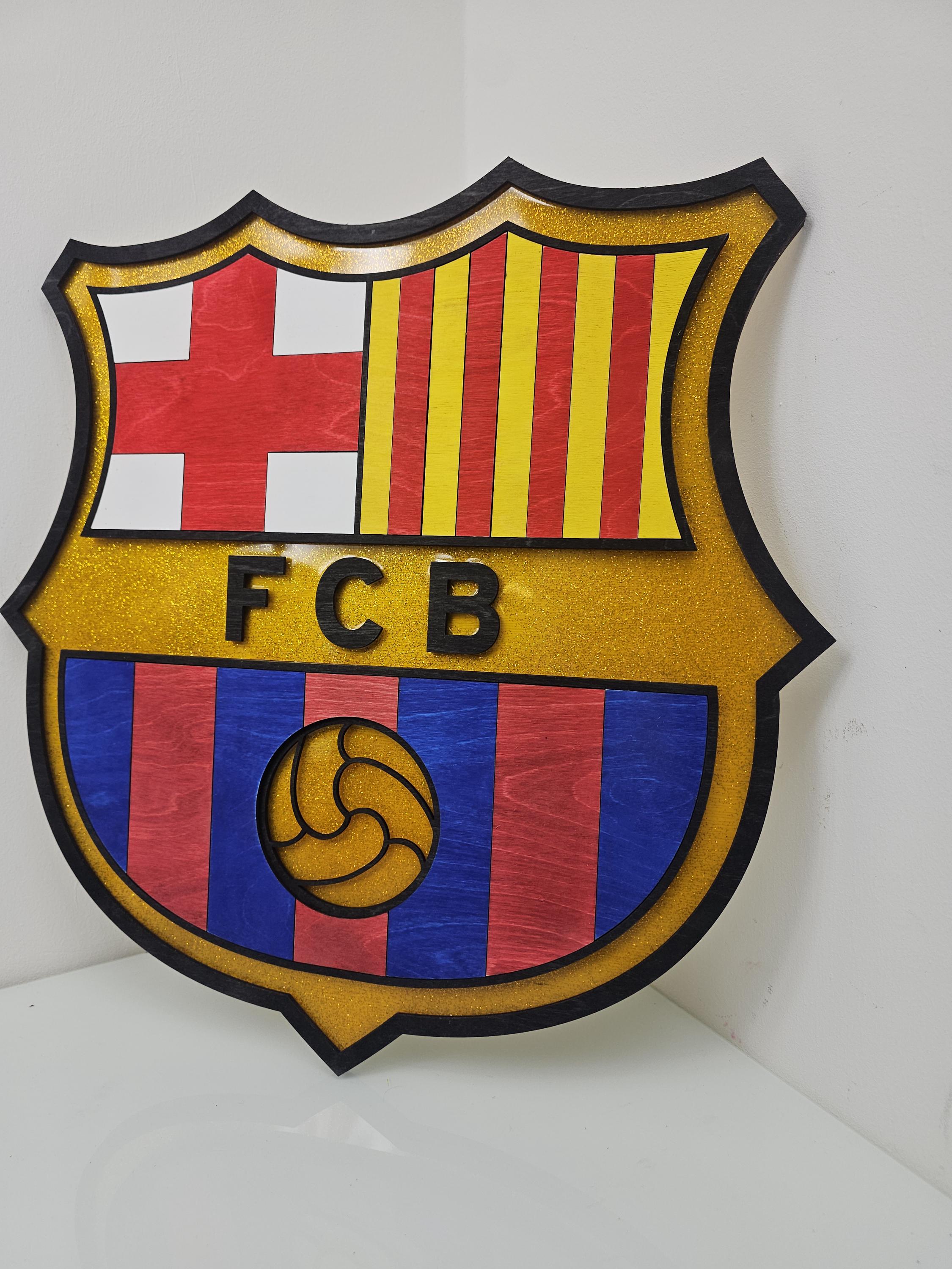 FC Barcelona 3D Logo, Handmade, Wood, Collection, Gift, Sport, Football ...