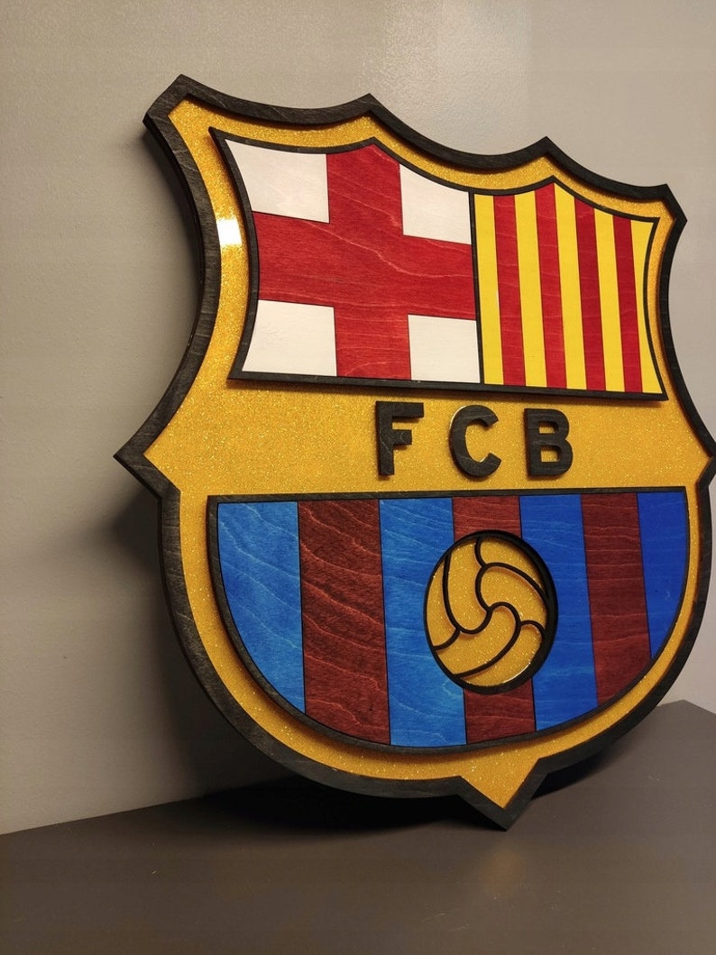 FC Barcelona 3D Logo, Handmade, Wood, Collection, Gift, Sport, Football ...