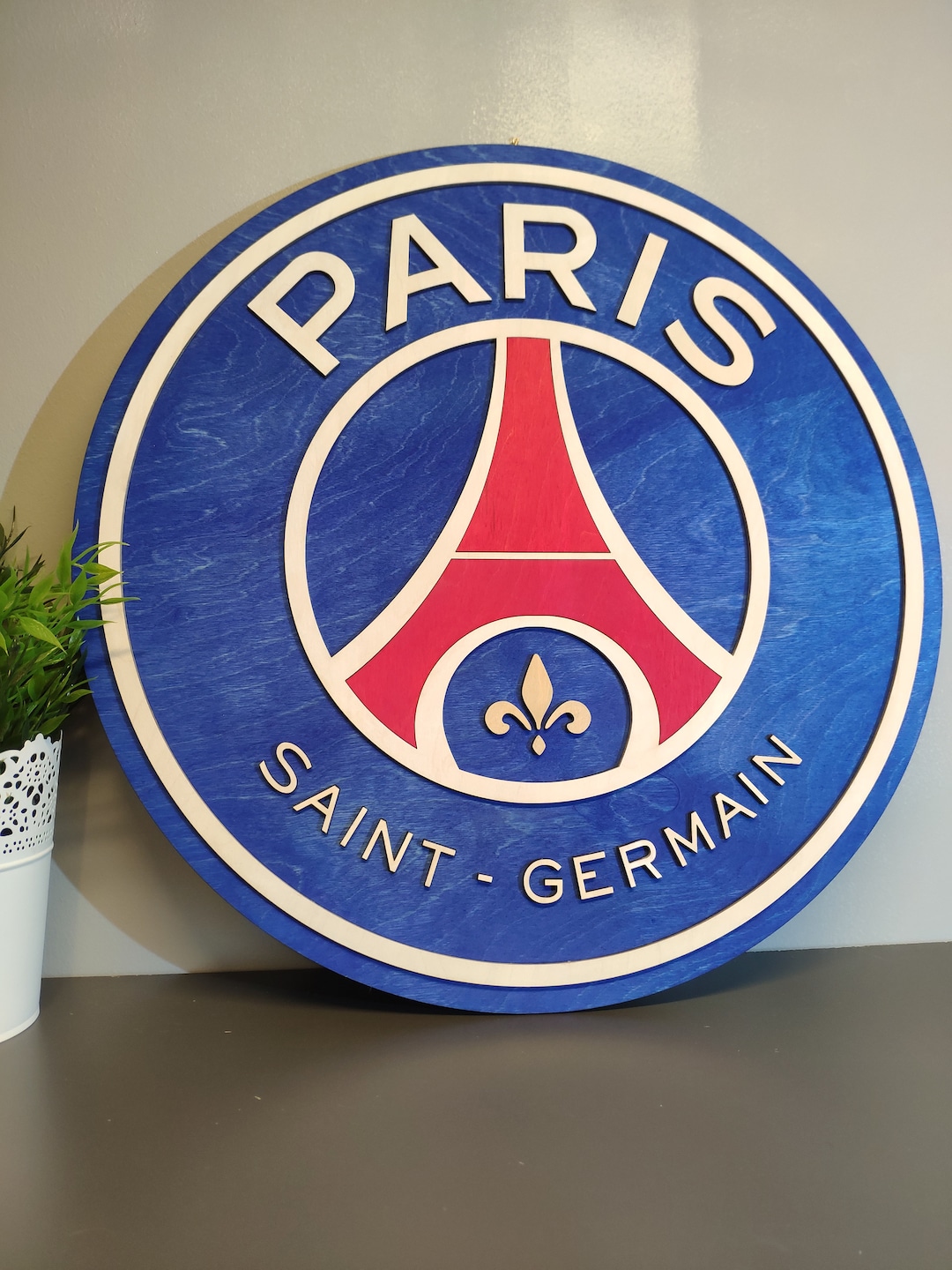 PSG 3D Logo, Handmade, Wood, Collection, Gift, Sport, Football Fan ...