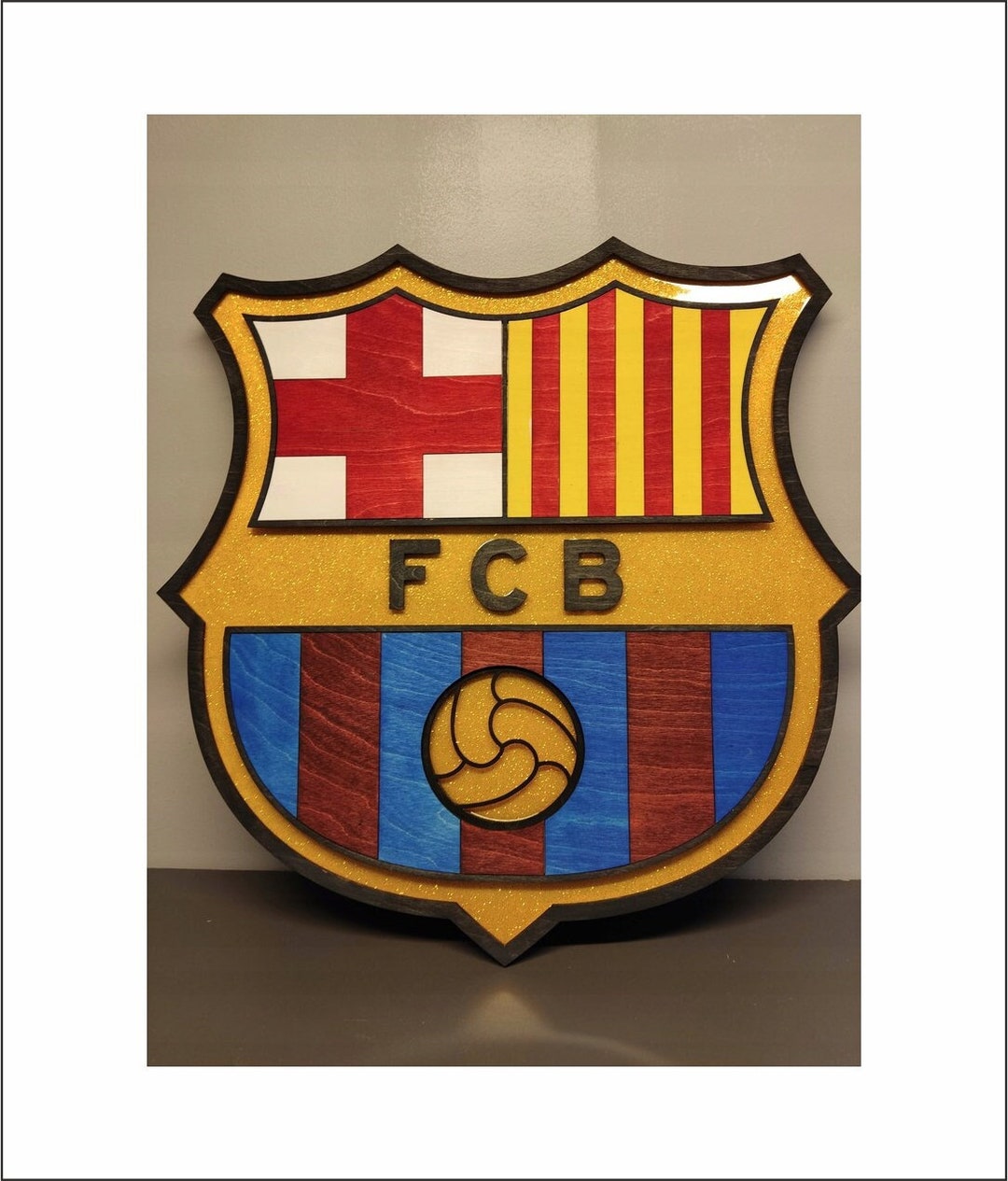 FC Barcelona 3D Logo, Handmade, Wood, Collection, Gift, Sport, Football ...