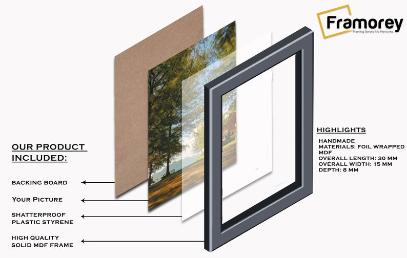 A1 A2 A3 A4 A5 A6 Black Picture Frames Handmade Photo Frames - Etsy