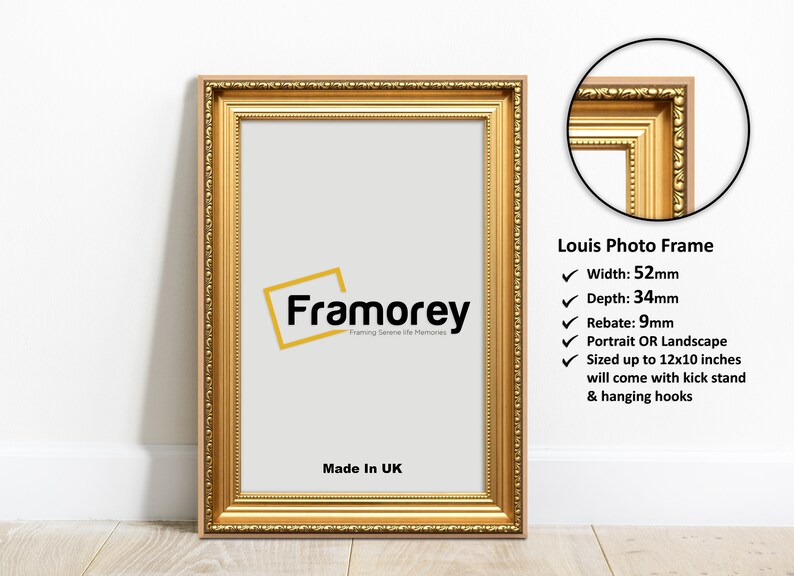 Black Photo Frame / Louis Style Picture Frame / Handmade Photo - Etsy