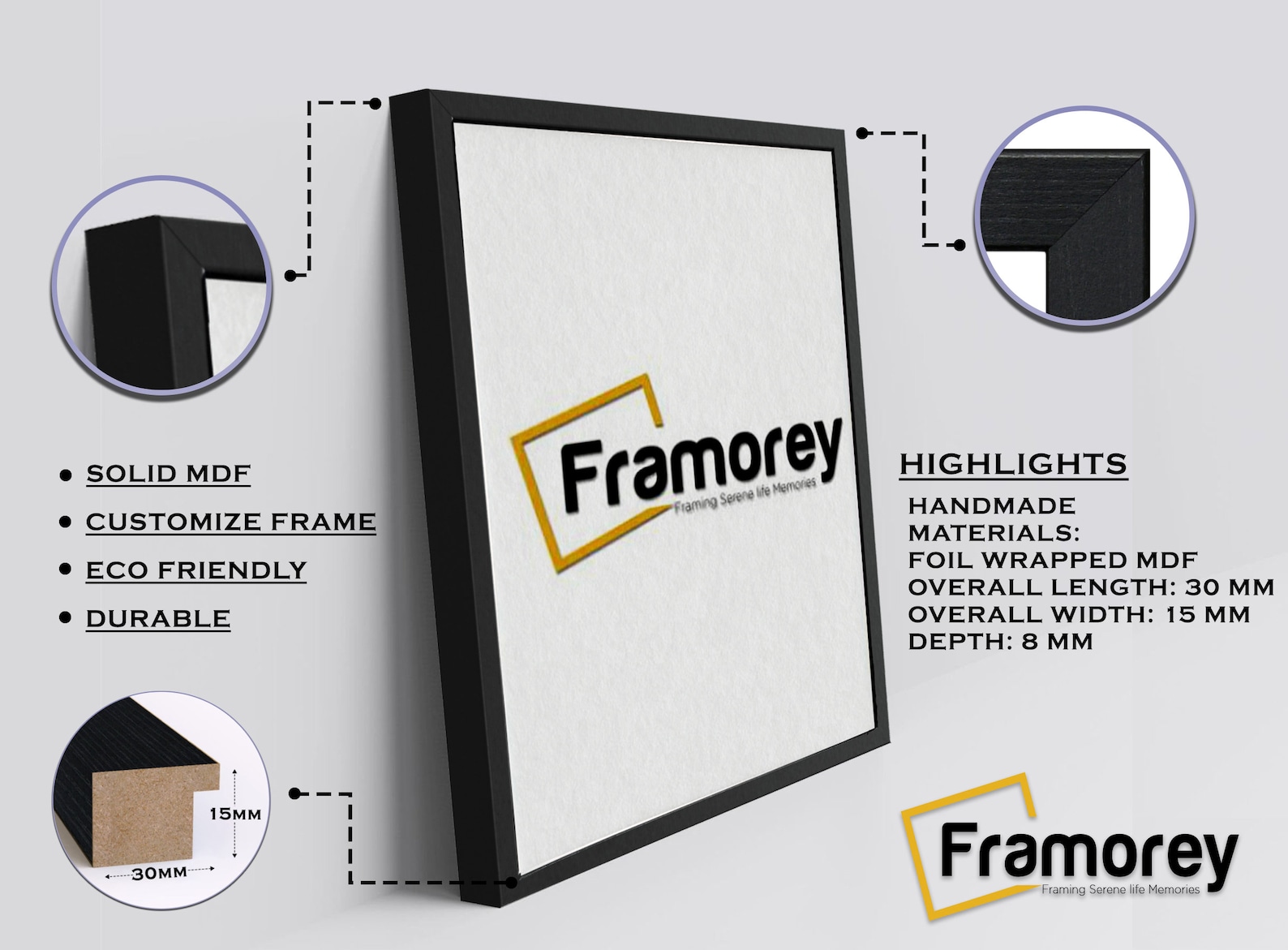 A1 A2 A3 A4 A5 A6 Black Picture Frames Handmade Photo Frames - Etsy