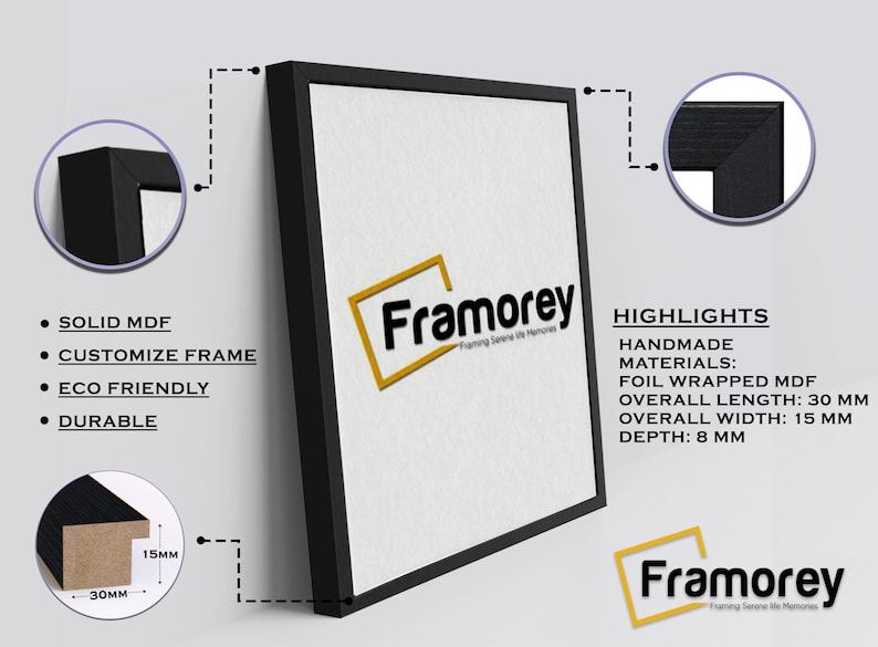 A1 A2 A3 A4 A5 A6 Black Picture Frames Handmade Photo Frames - Etsy