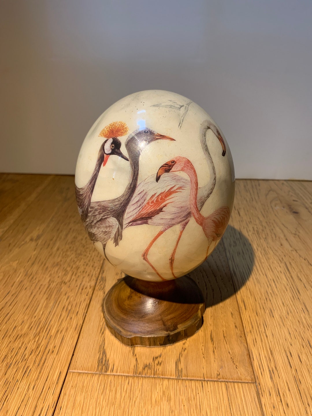 Elegant Sherry Rowe Vintage Art. Hand Painted Ostrich Egg Sculpture ...