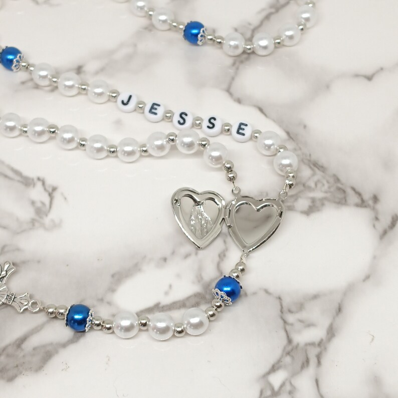 Personalized Rosary With Name and Locket for Pictures Prayer Beads ...