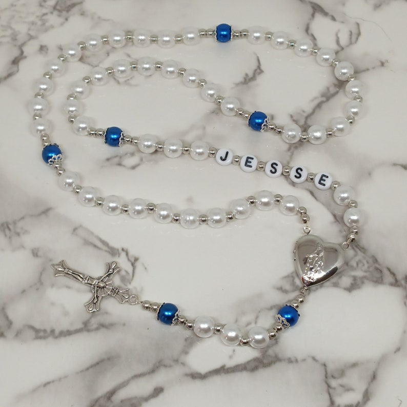 Personalized Rosary With Name and Locket for Pictures Prayer Beads ...