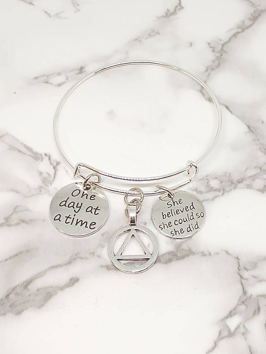 One Day at a Time/aa/she Believed She Could so She Did - Bracelets ...