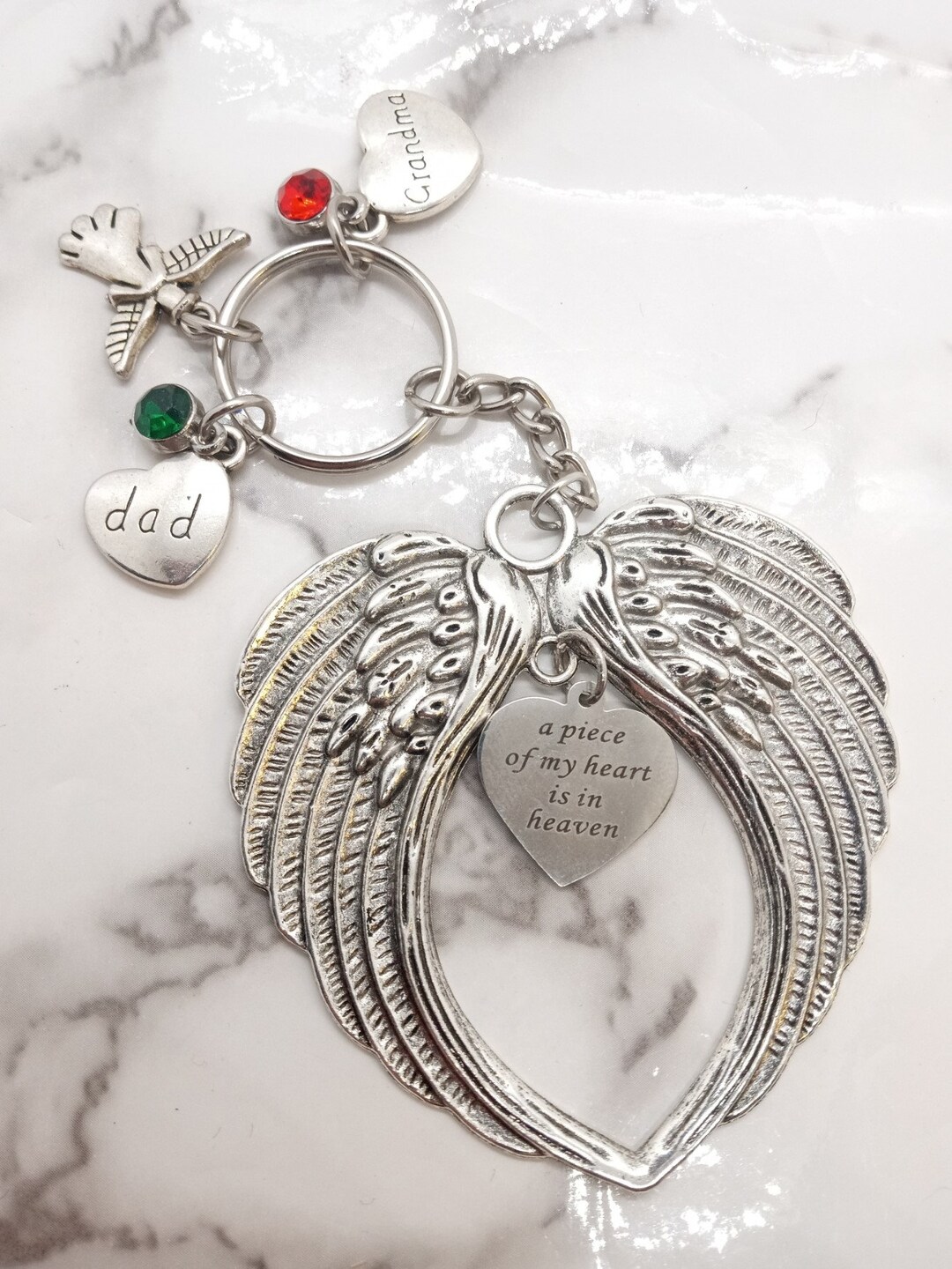 A Piece of My Heart is in Heaven - Memorial Keyring - Sympathy Gift ...