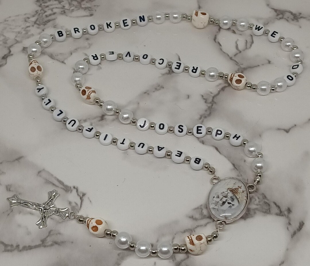 Personalized Beautifully Broken We Do Recover Rosary Prayer Beads With ...