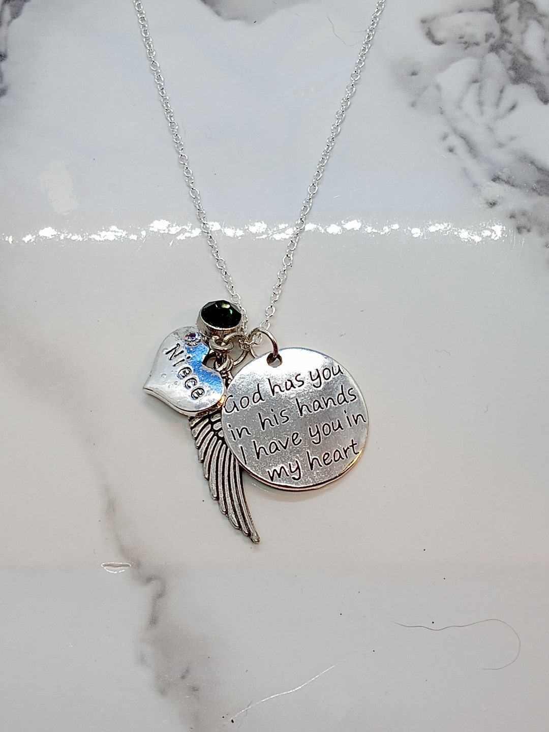 God Has You in His Hands I Have You in My Heart - Memorial Necklace for ...