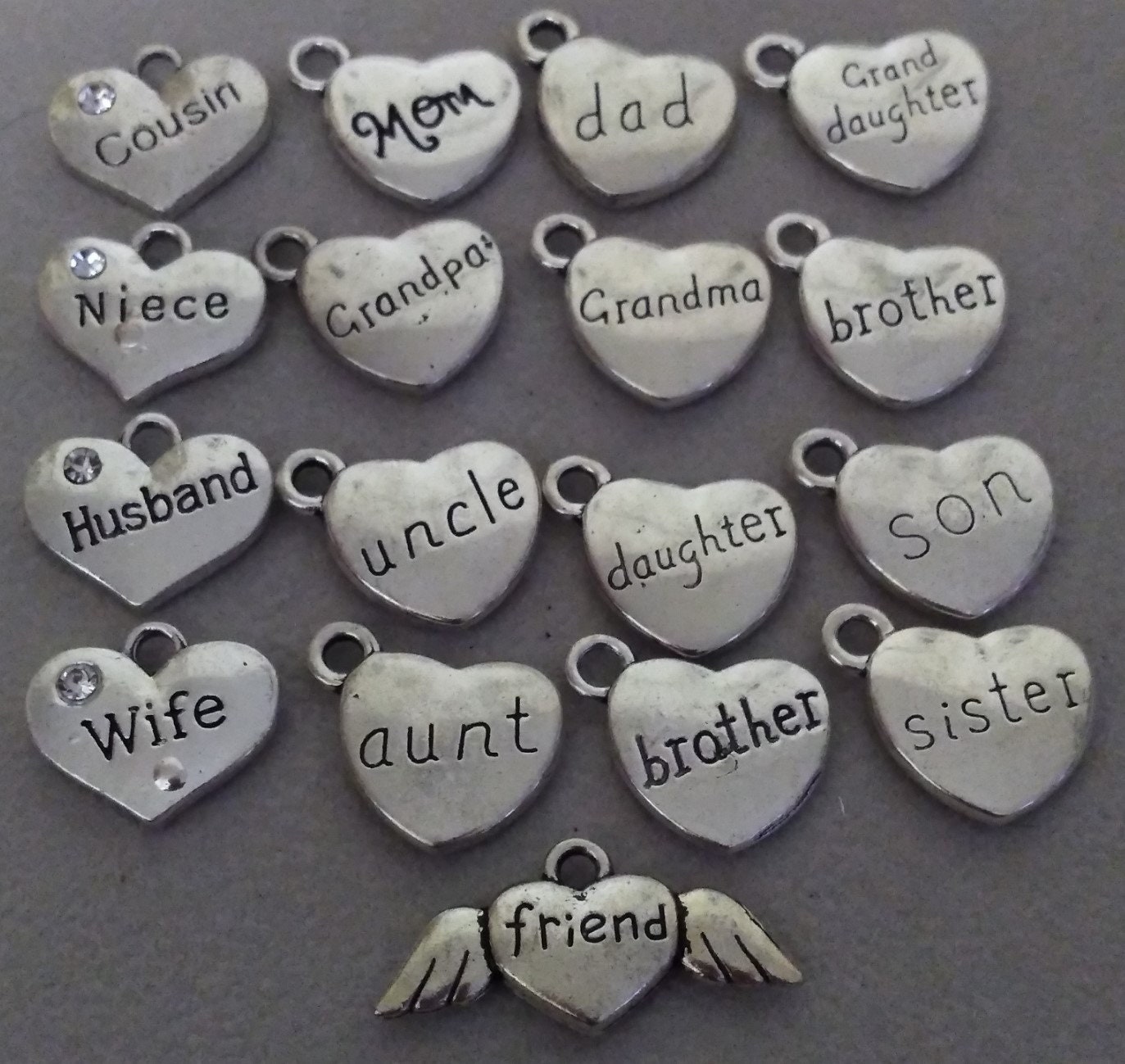Name Charms - Mom, Dad, Grandma, Grandpa, Sister, Brother, Son ...