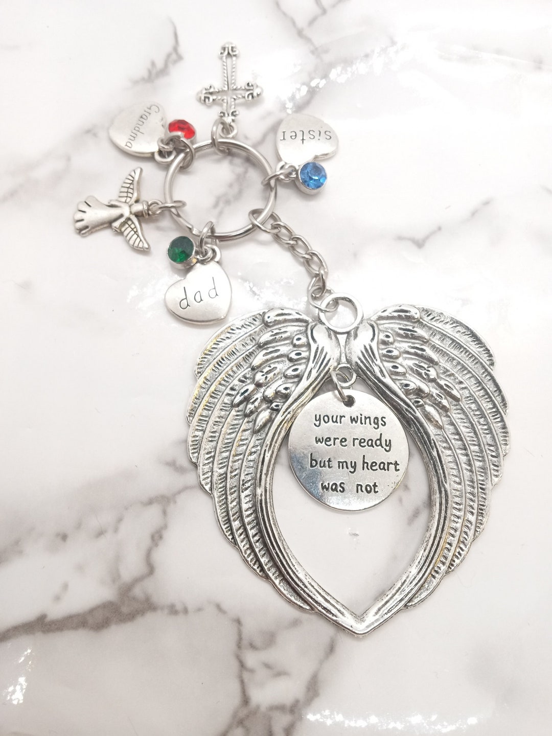 Your Wings Were Ready... Memorial Keyring Sympathy Gift Funeral Gift ...