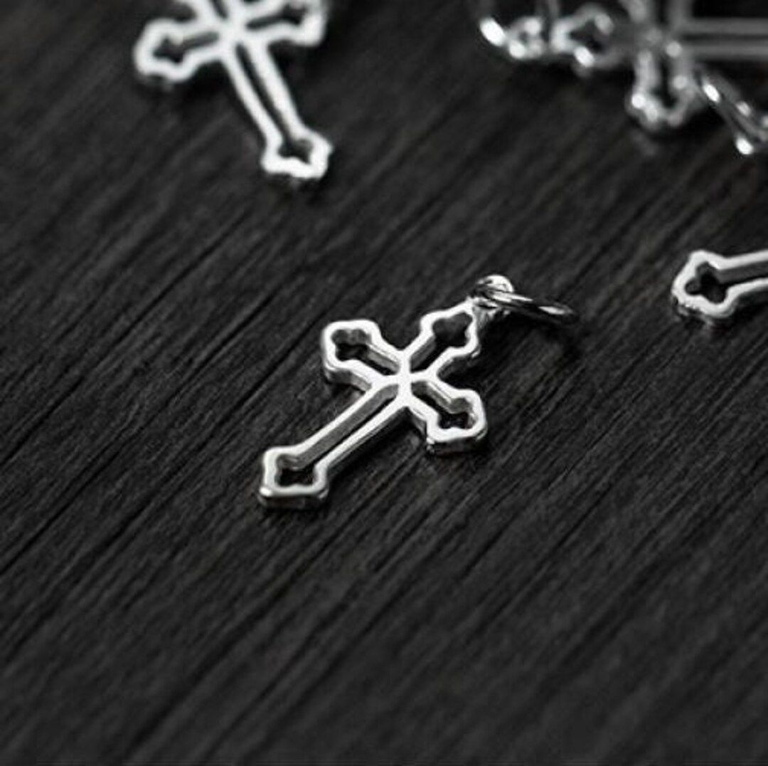 Budded / Bulgarian Orthodox CROSS / Crucifix. Charm / Pendant. Solid ...