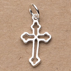 Budded / Bulgarian Orthodox CROSS / Crucifix. Charm / Pendant. Solid ...