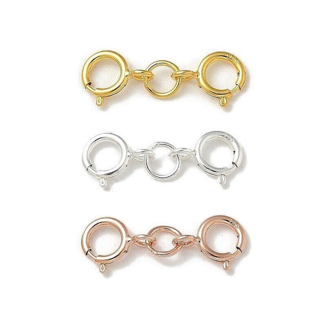 Double Spring Ring Clasp. Solid 925 Sterling Silver. 5 Mm Diameter ...